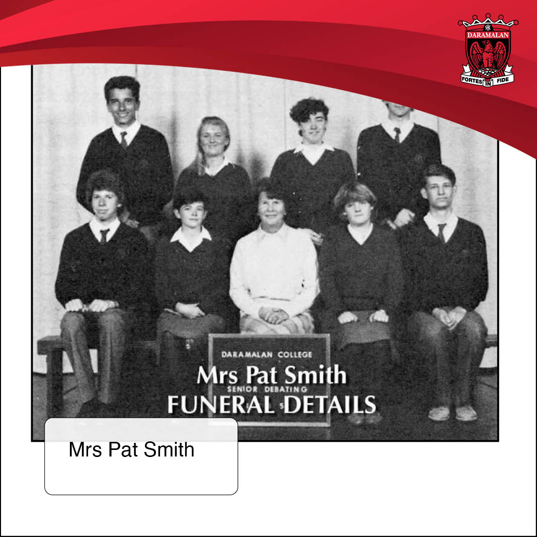 Mrs Pat Smith - Alumni Daramalan